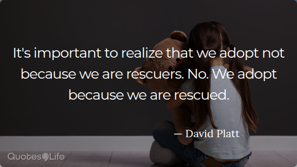 A Quote From David Platt - It's important to realize that we adopt not ...